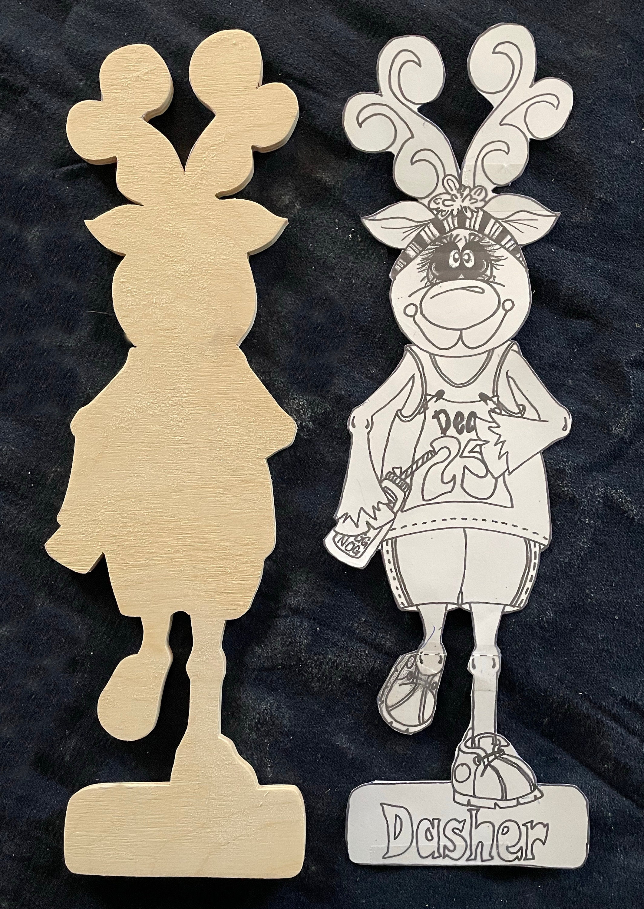 Dasher Reindeer--wooden Cutout-by Sharon Cook (includes One Reindeer ...