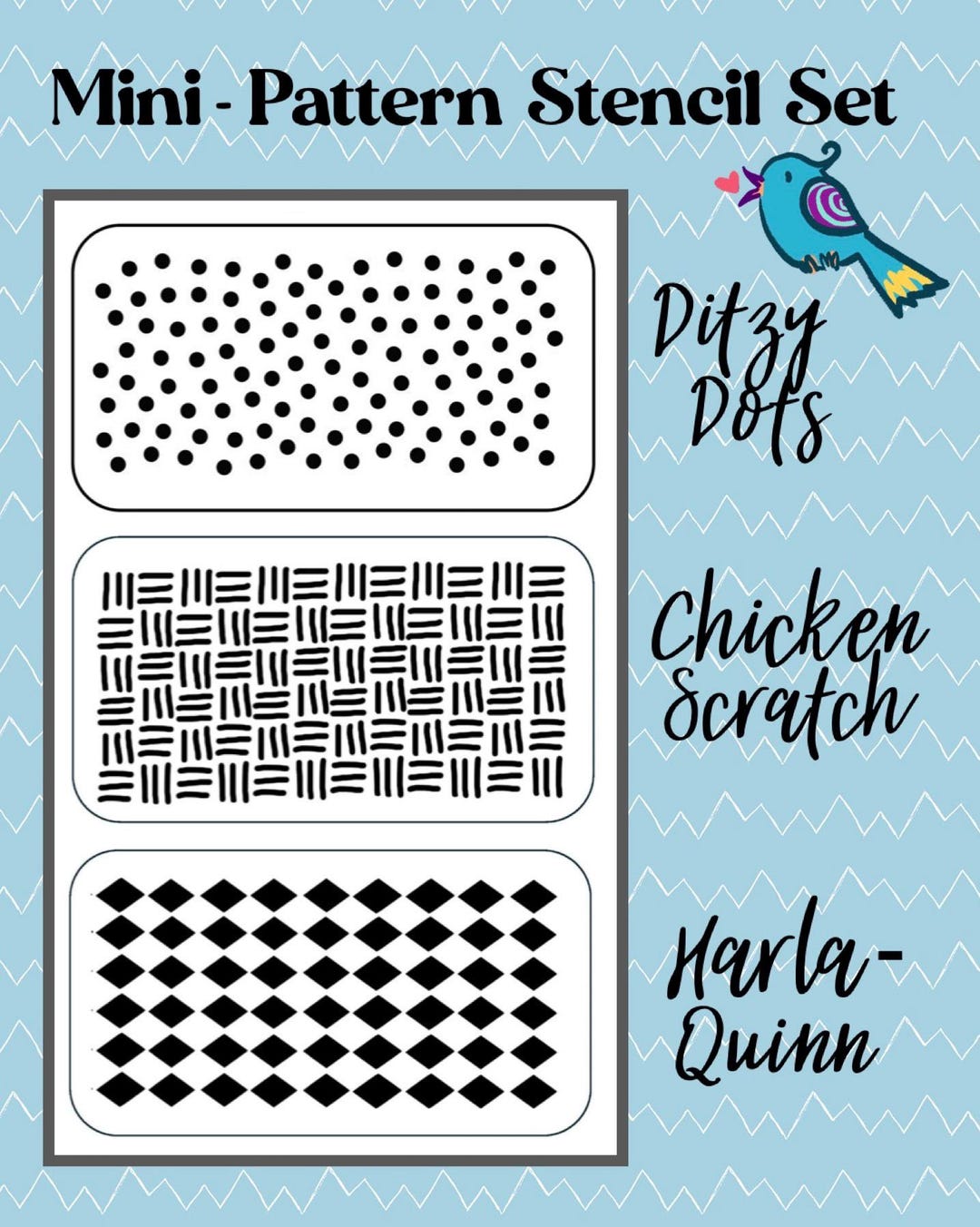 Mini-pattern Stencil Set--by Sharon Cook (includes Three Mini Stencils ...