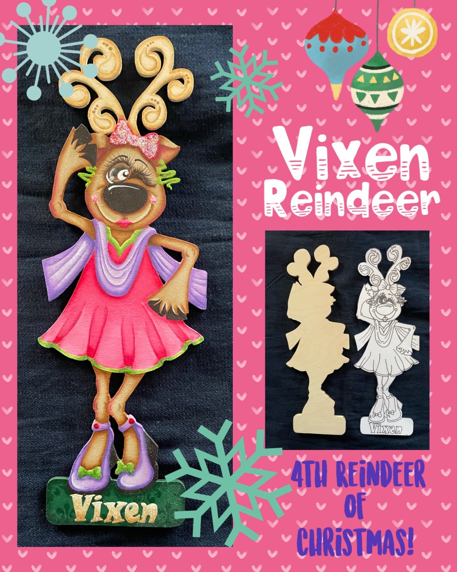 Vixen Reindeer--wooden Cutout by Sharon Cook (includes One Reindeer ...