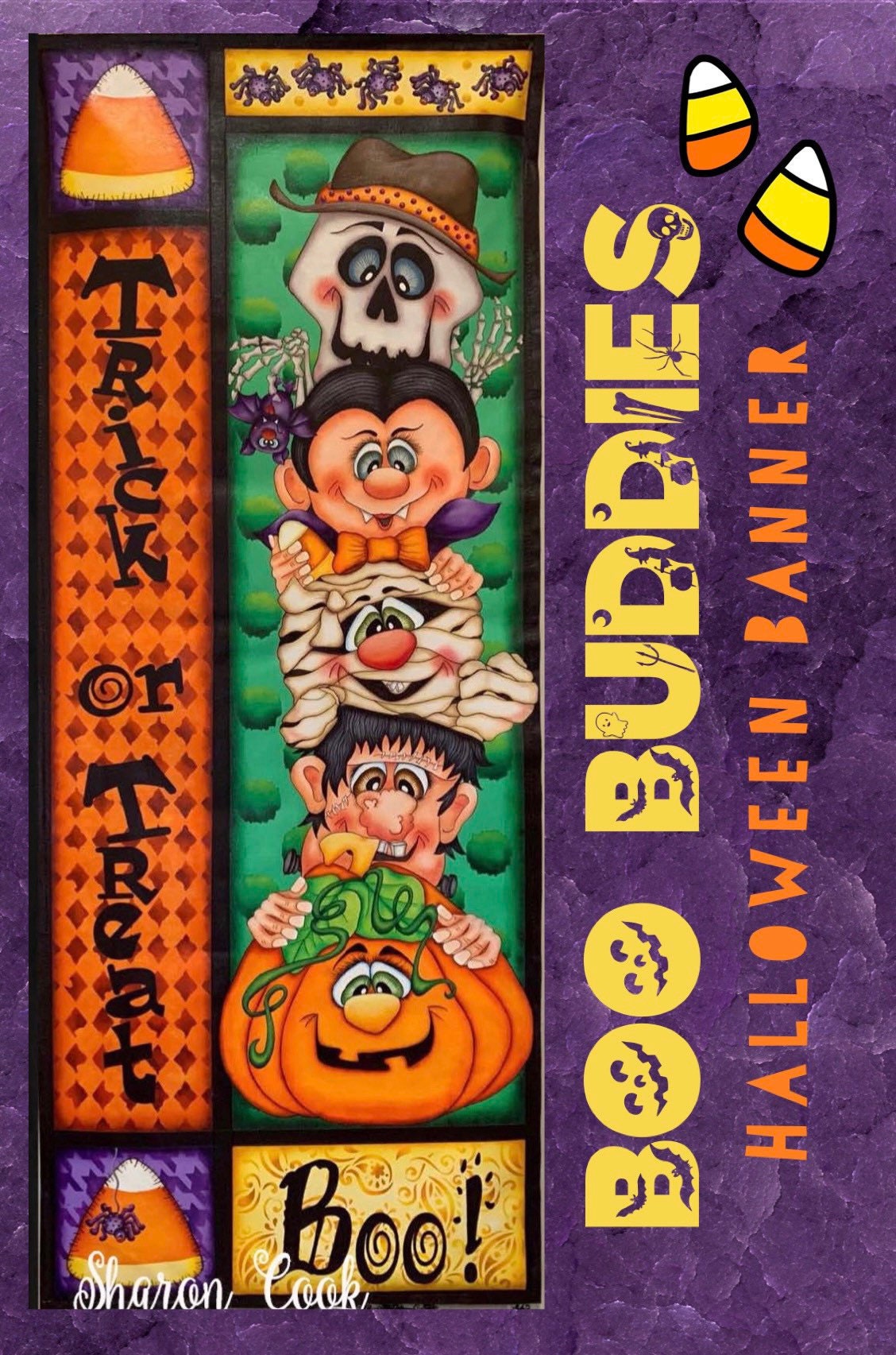 Boo Buddies! Halloween Door Hanging--e-pattern Packet by Sharon Cook - Etsy