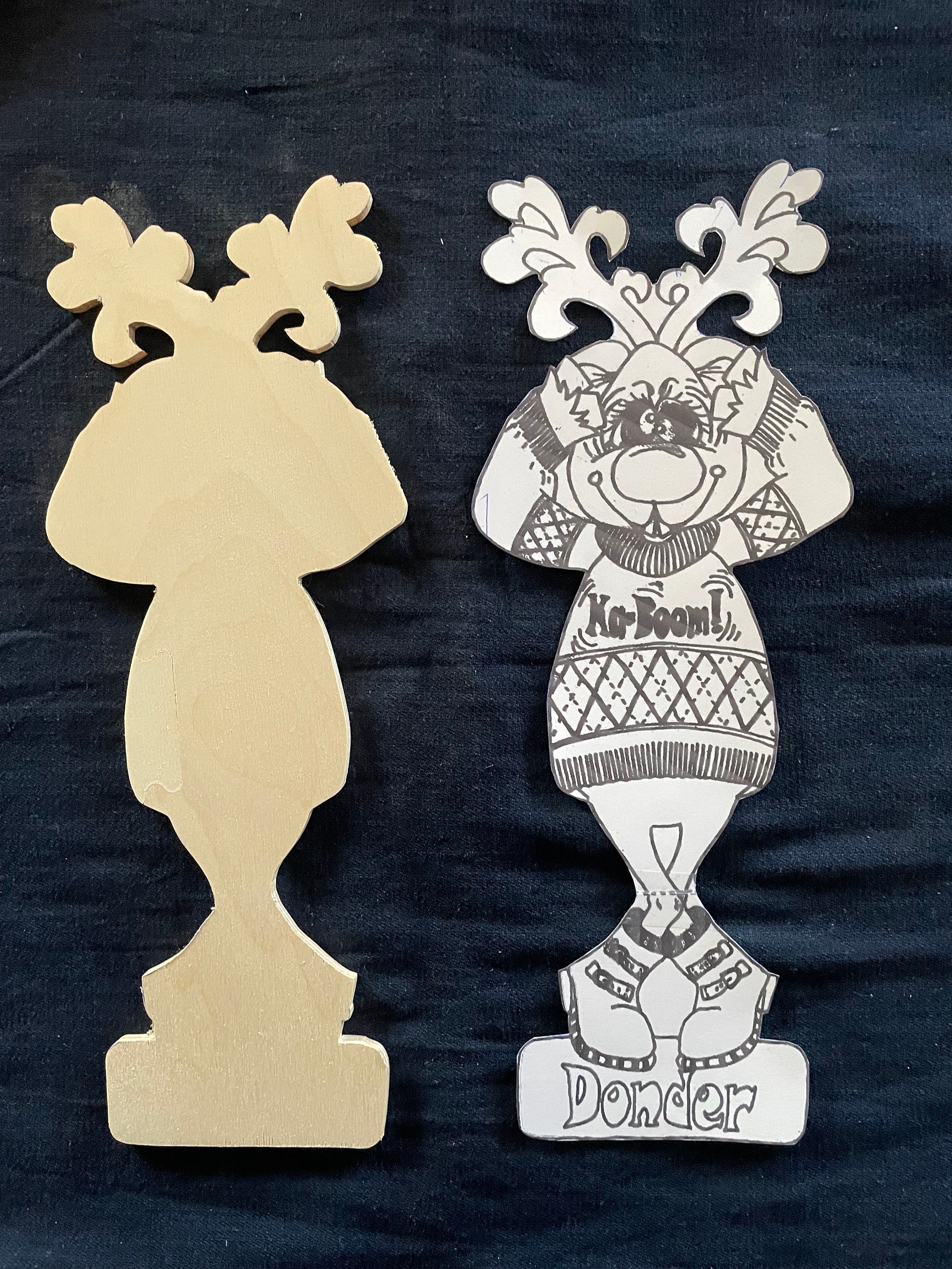 Donder Reindeerwooden Cutoutby Sharon Cook includes One Reindeer Cutout ...