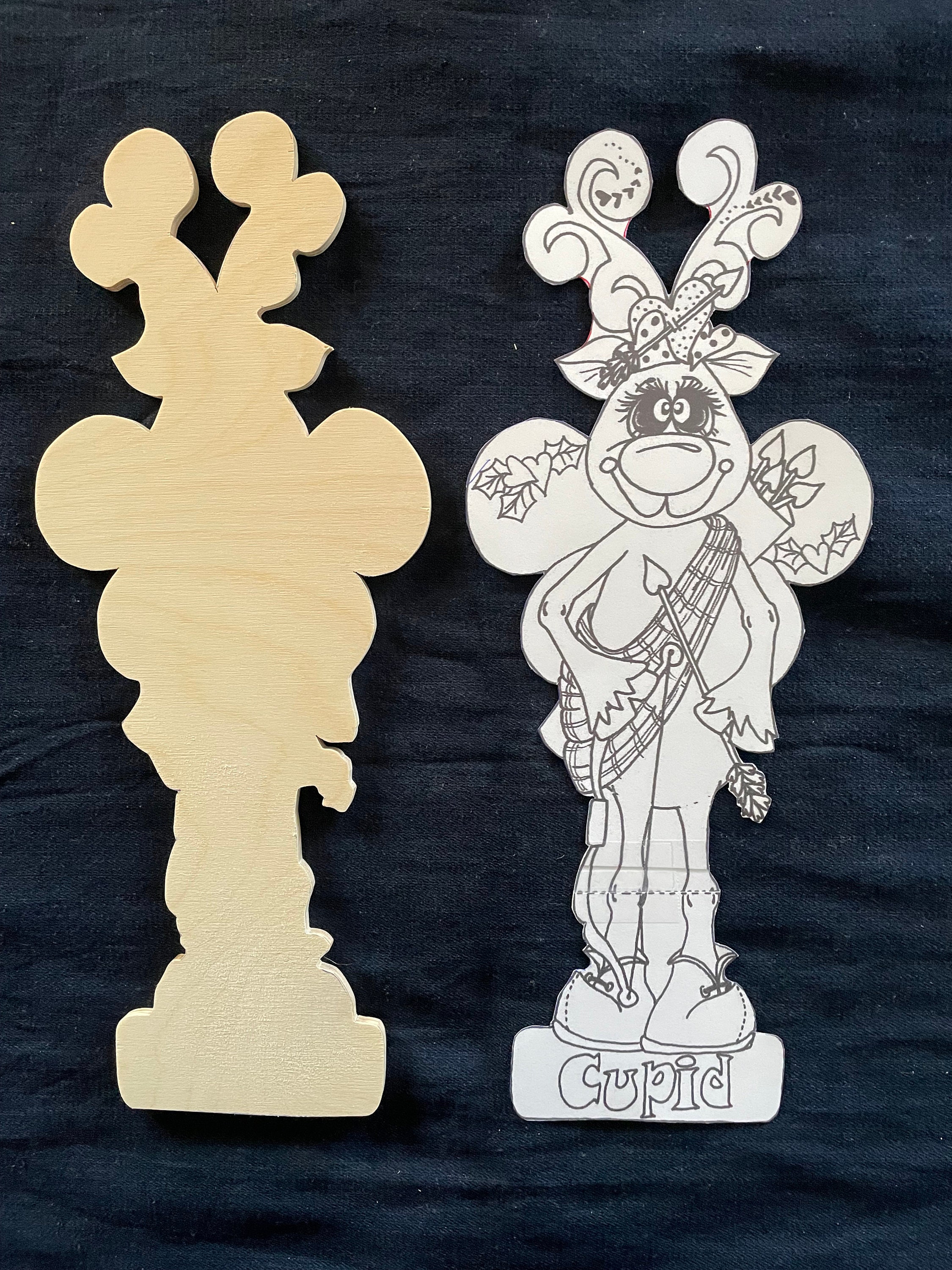 Cupid Reindeerwooden Cutoutby Sharon Cook includes One Reindeer Cutout ...