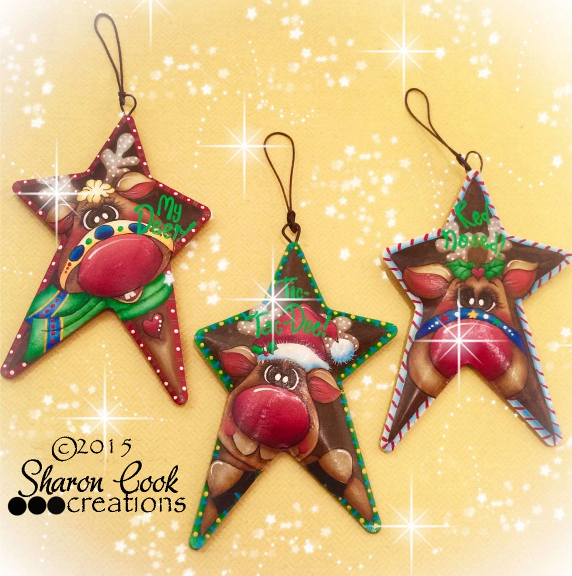 Rusty Reindeer Ornamentsepattern by Sharon Cook - Etsy