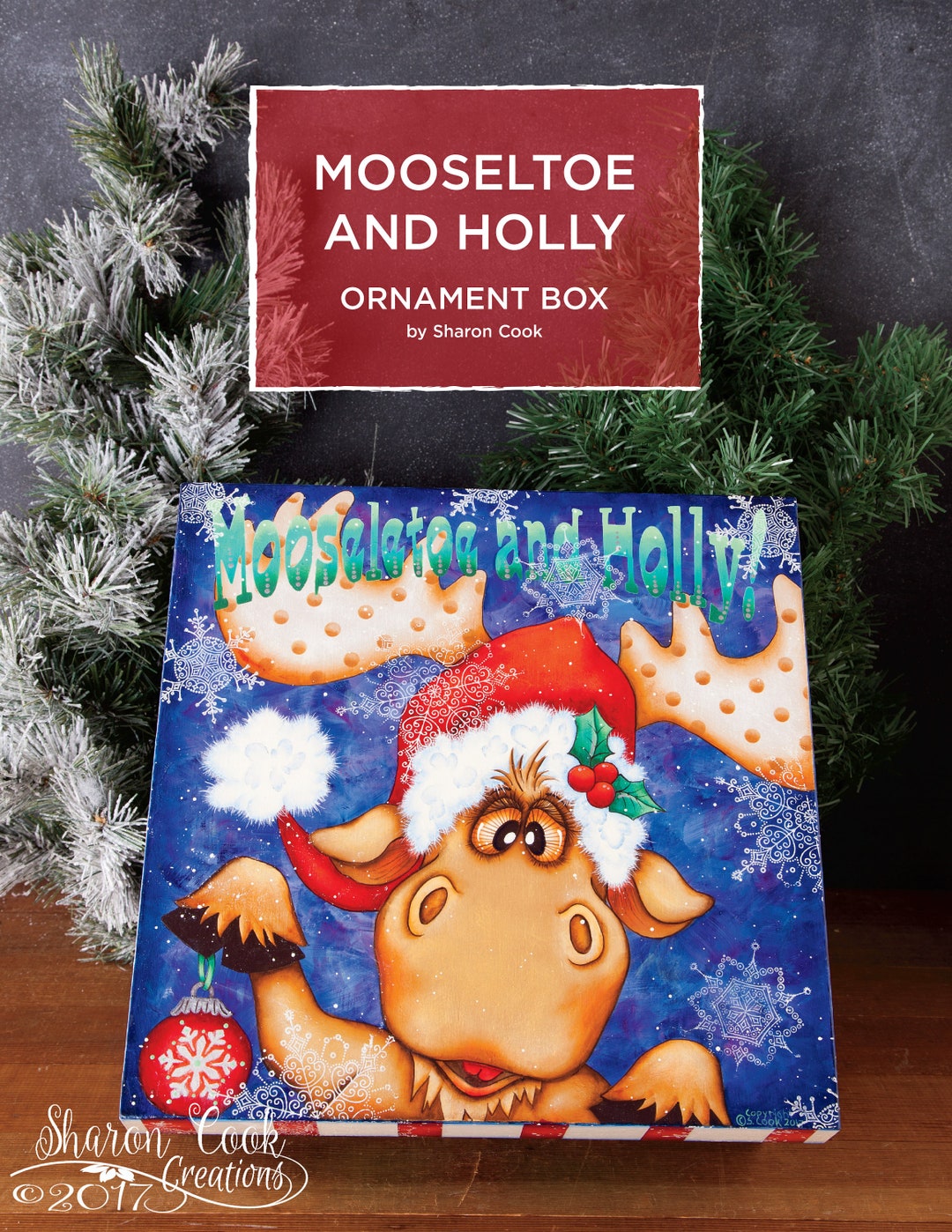 Mooseletoe and Holly Ornament Box E-pattern Packet by Sharon Cook - Etsy