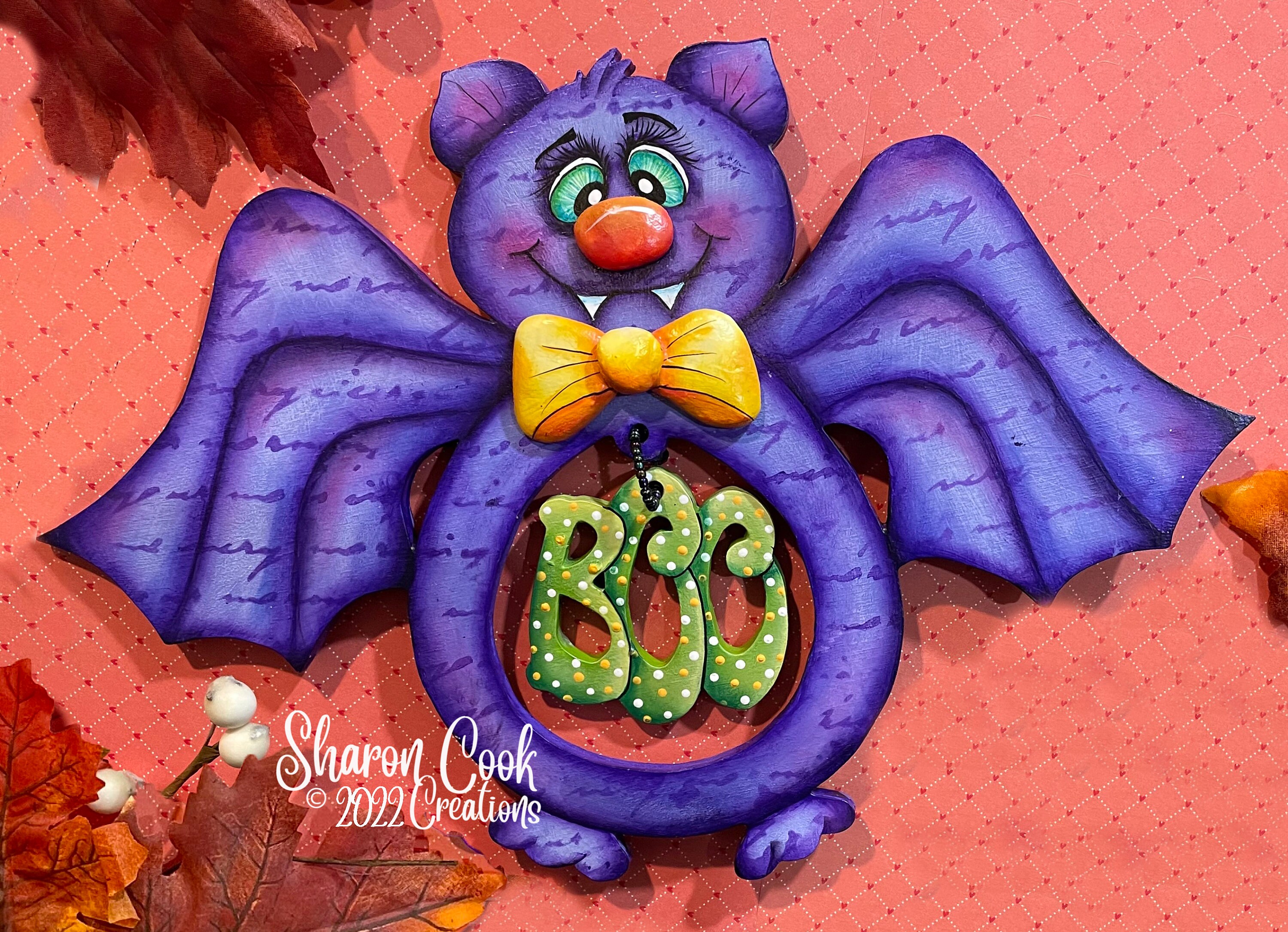 Wooden Cutouts for Bernie Boo Bat plaque, Ornament, and Pinby Sharon ...