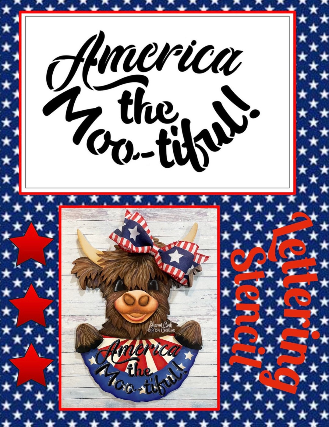 America, the Moo-tiful Lettering Stencilby Sharon Cook includes ...