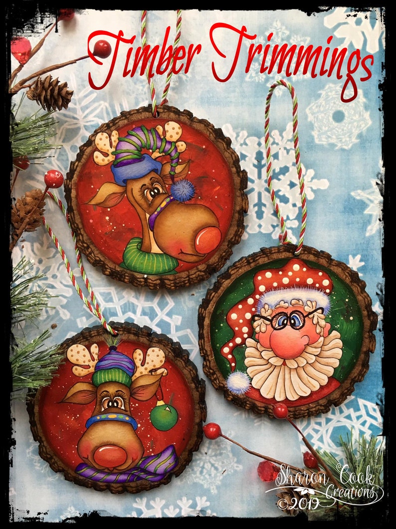 Timber Trimmings Wood Slice Ornamentse-pattern Packet by Sharon Cook - Etsy