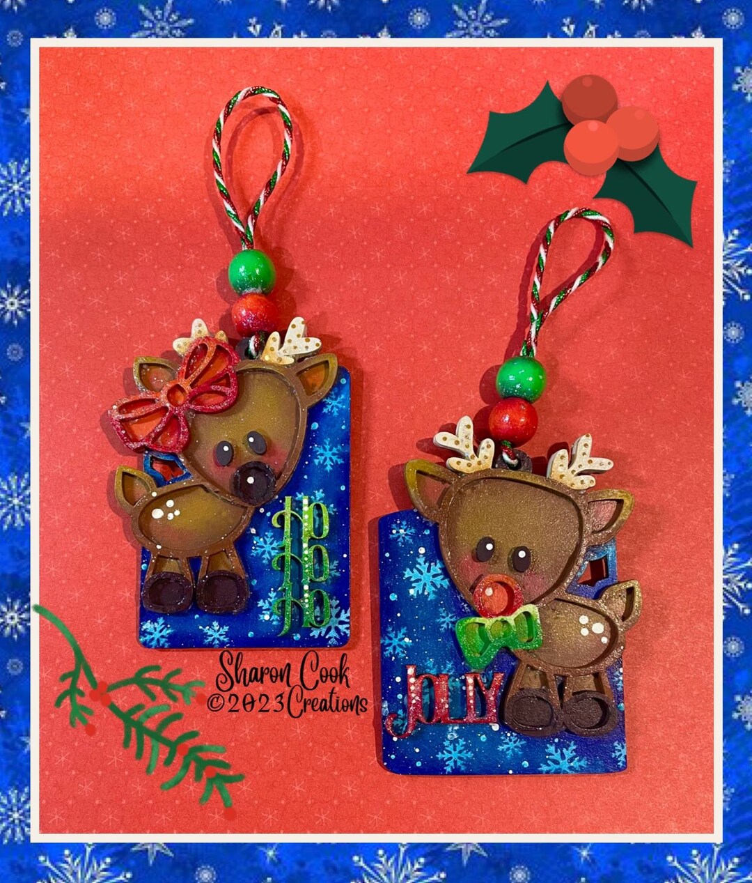 Ronda and Rusty Reindeer Kit-by Sharon Cook (includes Cutouts, Beads ...