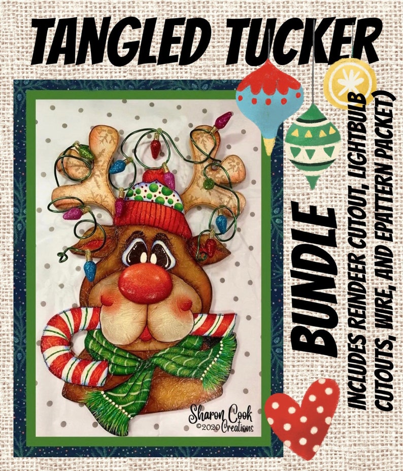 Tangled Tucker Reindeer Bundle-by Sharon Cook includes Cutout - Etsy