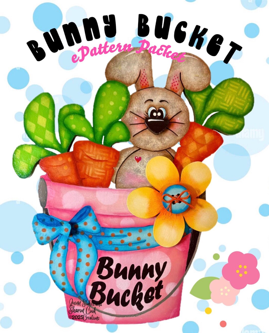 Bunny Bucket Epattern Packet--by Quinn Stokes and Sharon Cook (includes ...