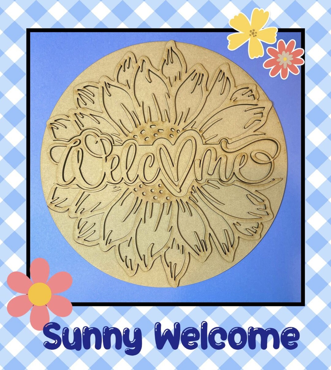 Sunny Welcome Wooden Cutoutsby Sharon Cook - Etsy