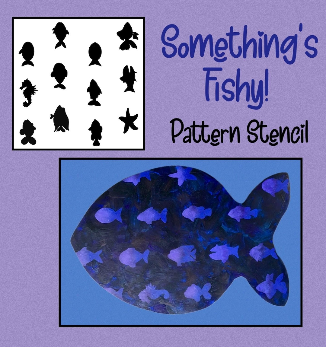 Something's Fishy Pattern Stencil--by Sharon Cook (includes Fish ...