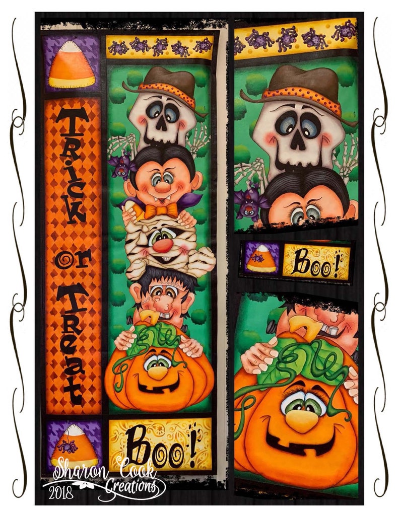 Boo Buddies! Halloween Door Hanging--e-pattern Packet by Sharon Cook - Etsy
