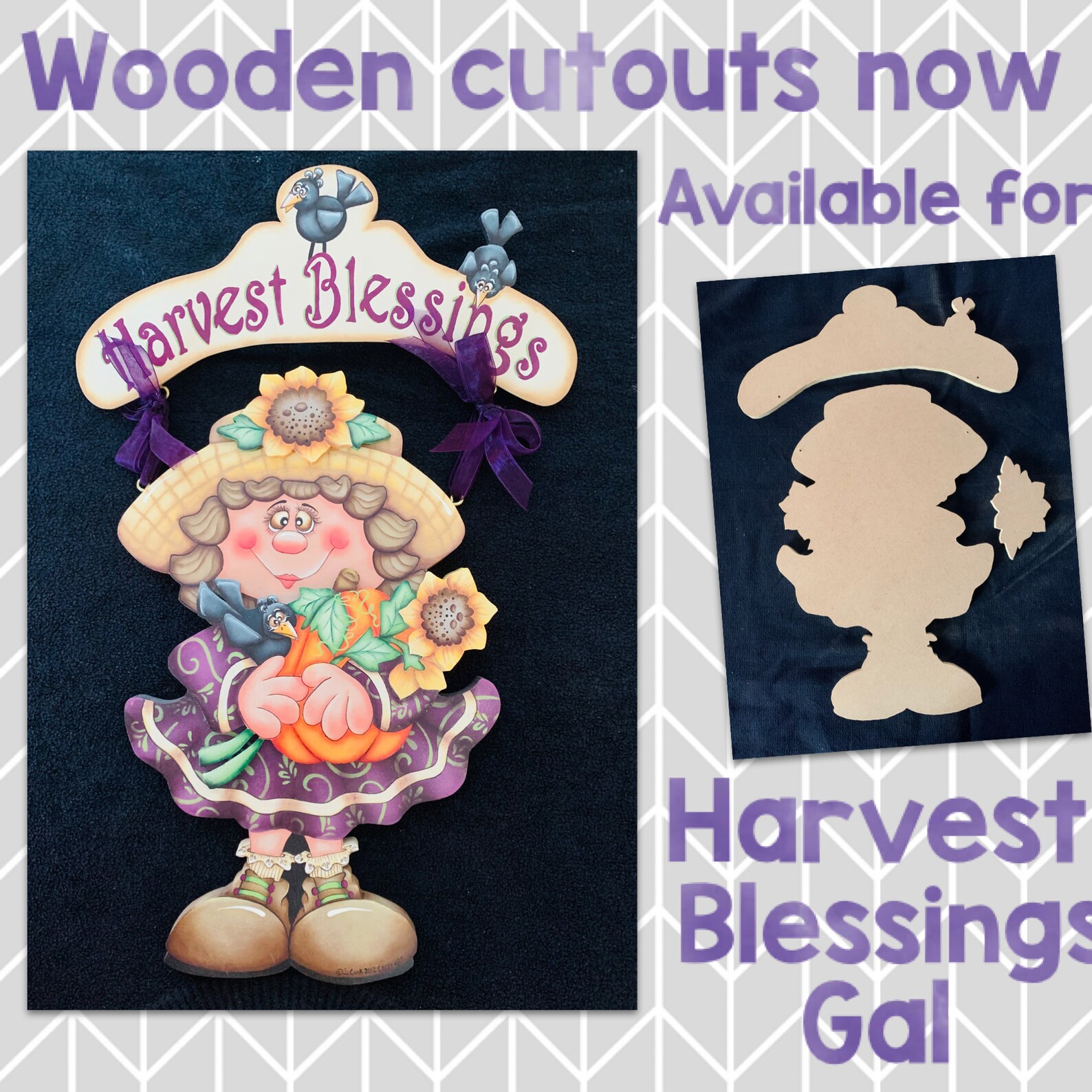 Wooden Cutout for Harvest Blessings Girlpattern Designed by - Etsy