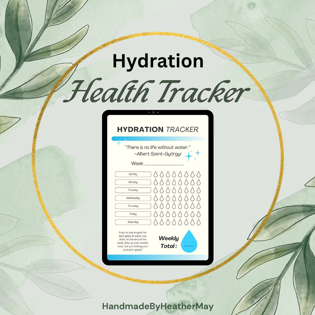 Health Tracker: Weekly Hydration Calendar. Drink Water for Better ...