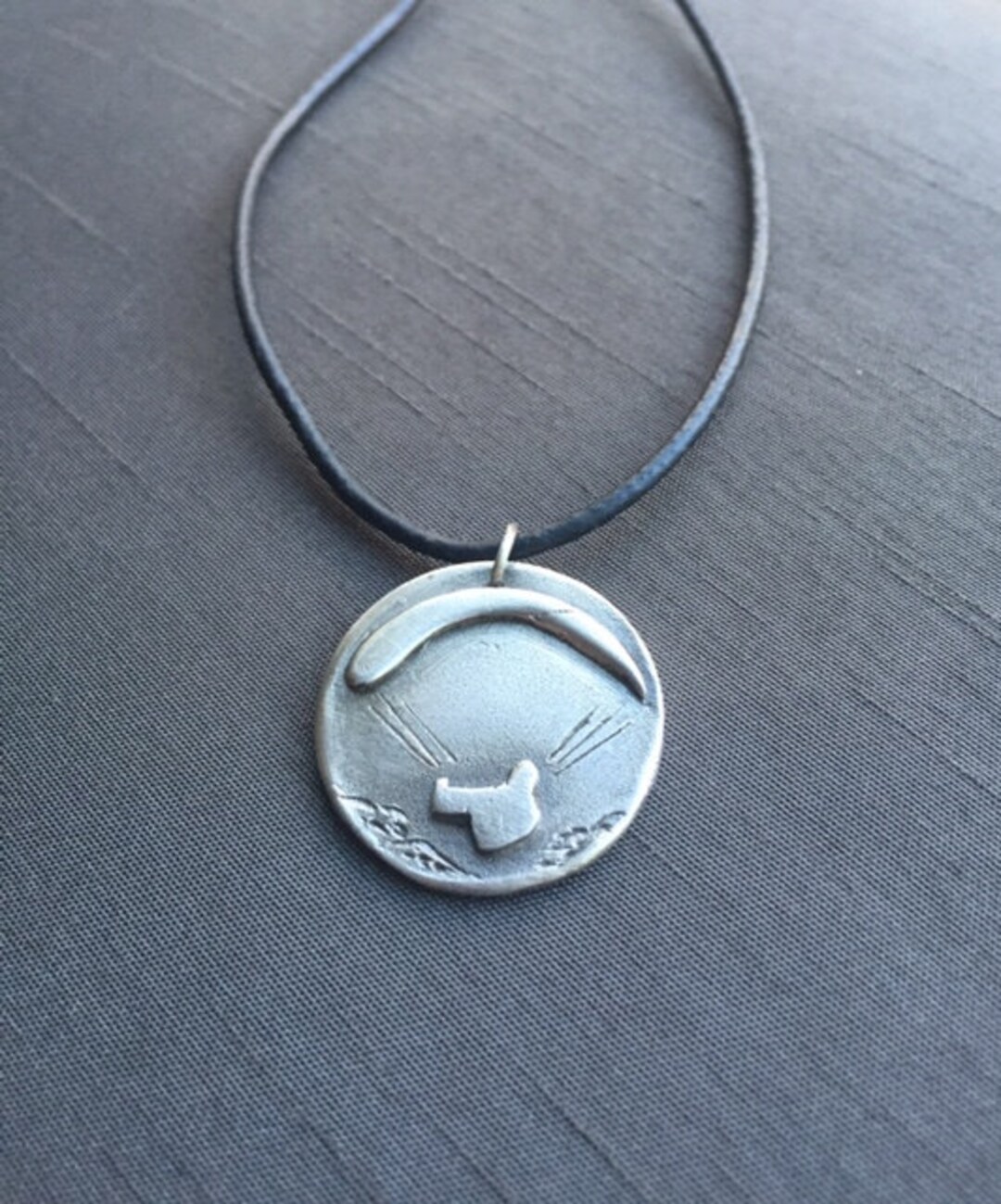 Silver Paragliding Pendant Pilot Jewelry Unisex Sports Jewelry ...