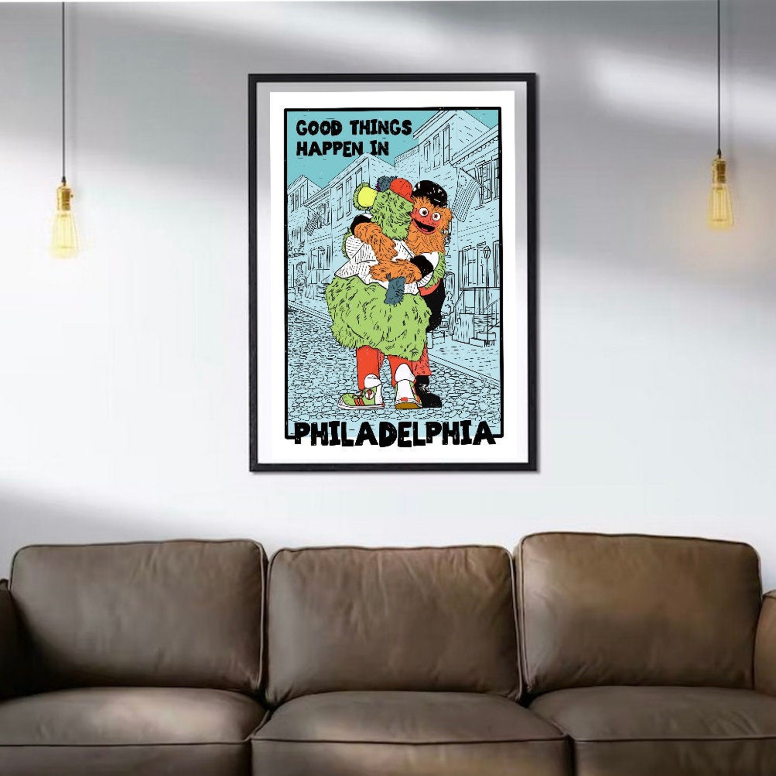 Good Things Happen in Philadelphia, Philly Mascot Print, Gritty ...