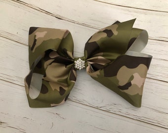 Camouflage Hair Bow - Etsy