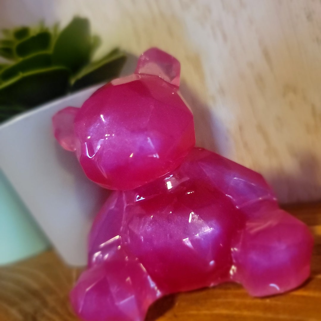 Hot Pink Resin Bear - Etsy