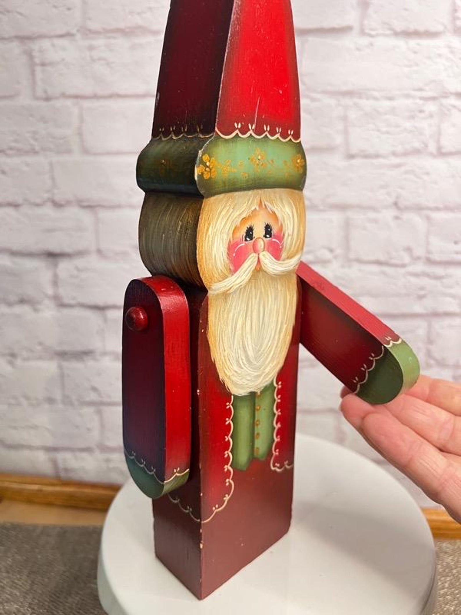 Vintage Toll Painted Santa Claus Folk Art Decor Toll Painted Christmas ...