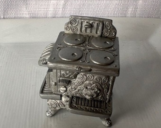 Vintage Dollhouse Kitchen Furniture Cast Iron Stove Enesco Dining ...
