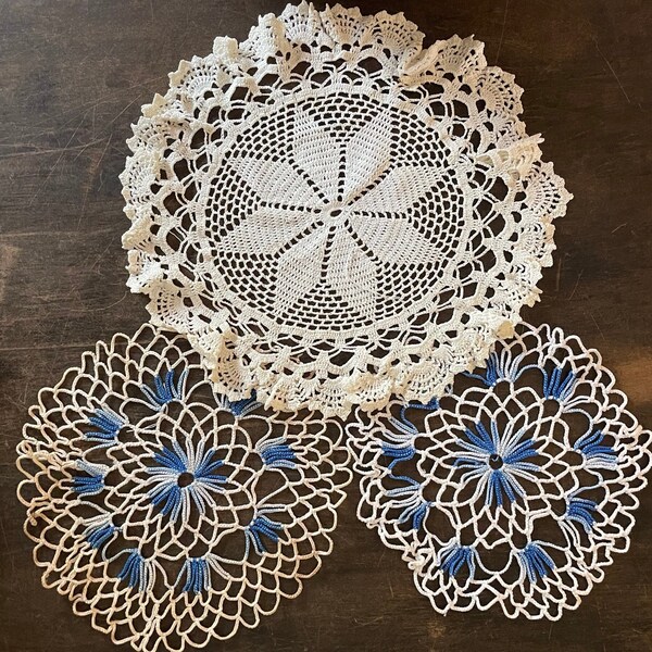 Blue Doilies - Etsy