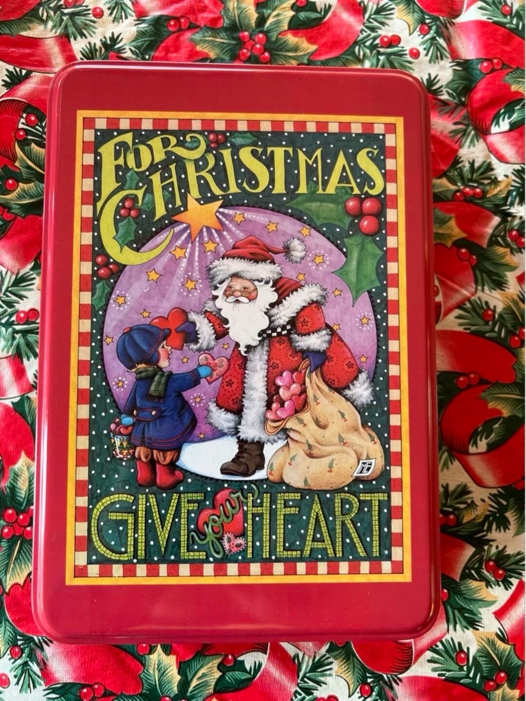 Mary Engelbreit Metal Tin for Christmas Give Your Heart Storage Gift ...