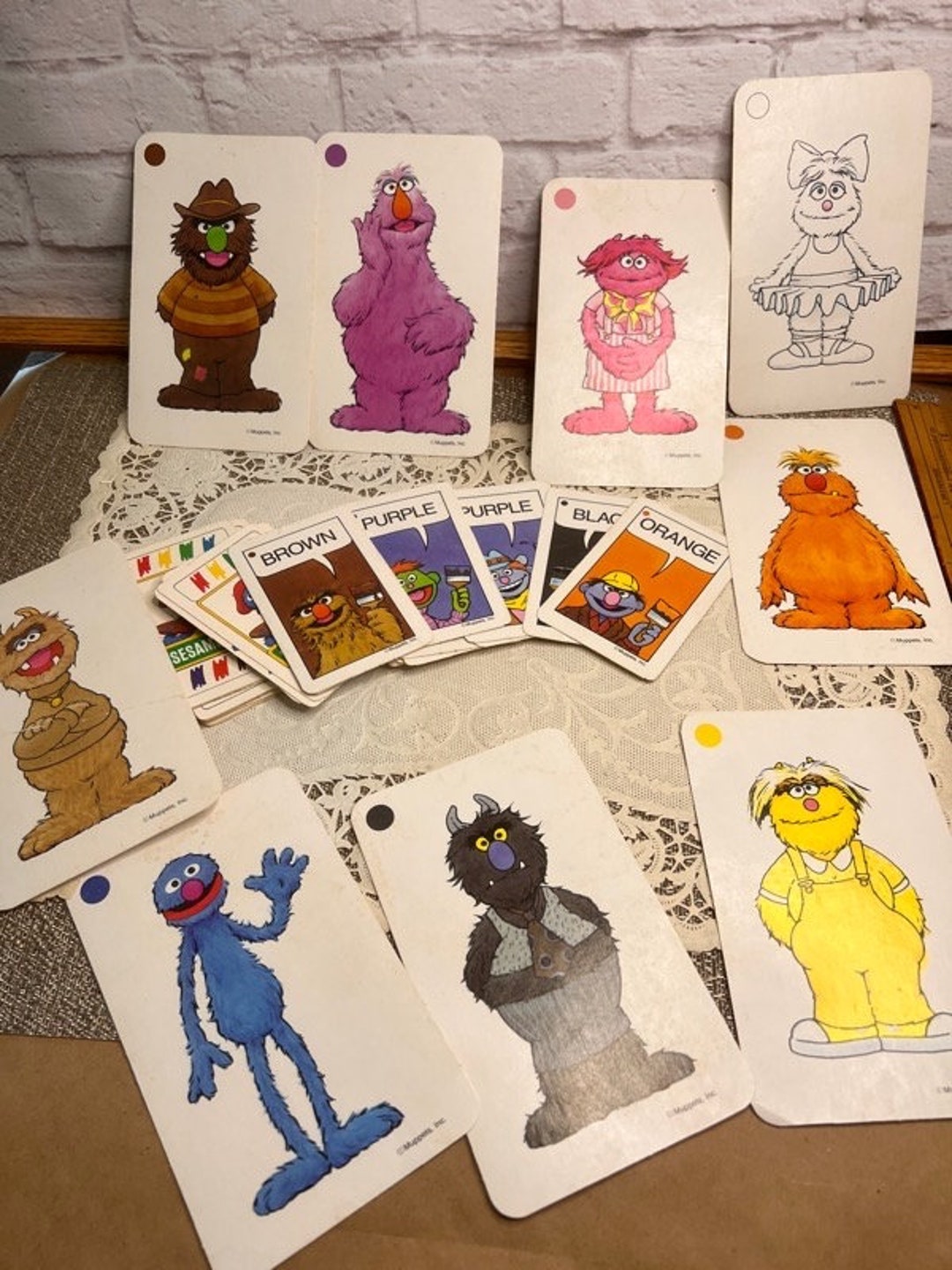 Sesame Street Monster Playing Cards Colorful Jim Henson Muppet Craft ...