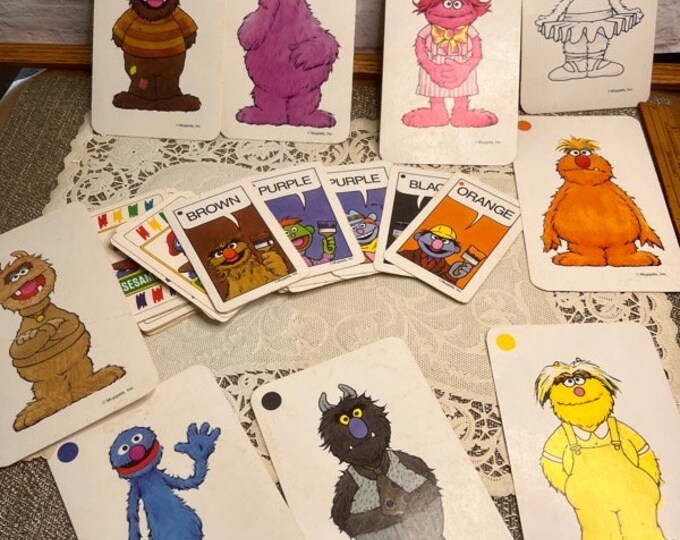 Sesame Street Monster Playing Cards Colorful Jim Henson Muppet Craft ...
