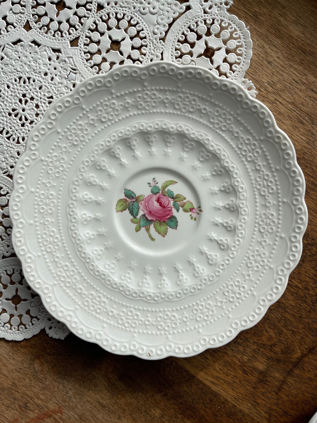 Set 5 SPODE Rose Plates Billingsley Rose Dessert Plate Spode Jewel ...