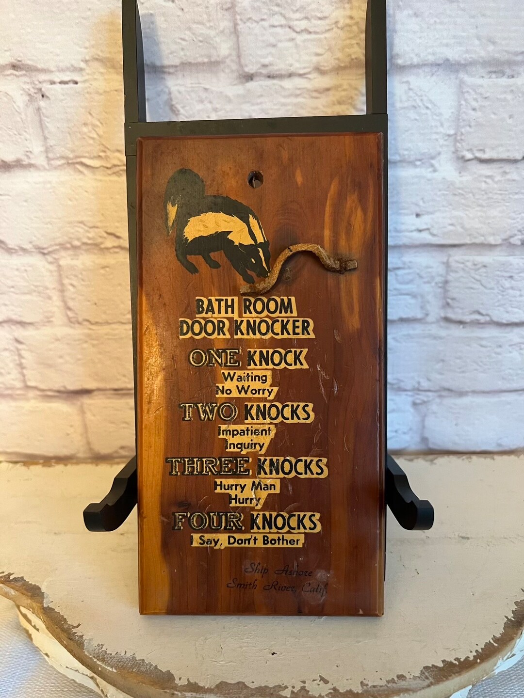 Kitschy Skunk Bathroom Sign Wooden Smith River California Souvenir ...