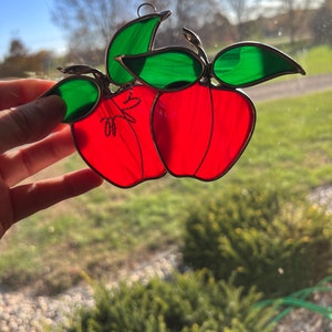 Vintage Apple Stained Glass Window Suncatcher Window Decoration Teacher ...