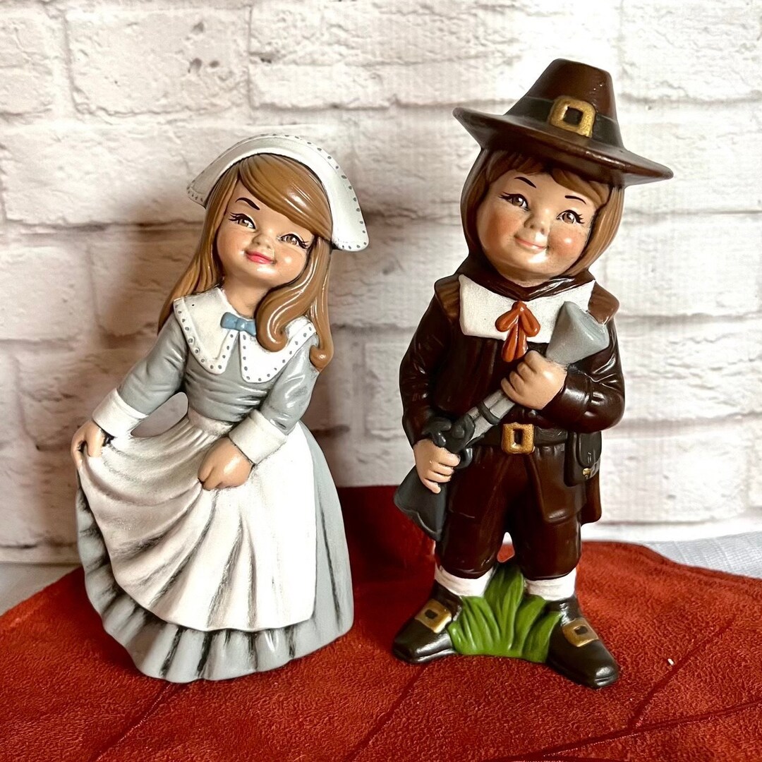 Vintage Ceramic Pilgrim Couple Thanksgiving Ceramic Centerpiece - Etsy