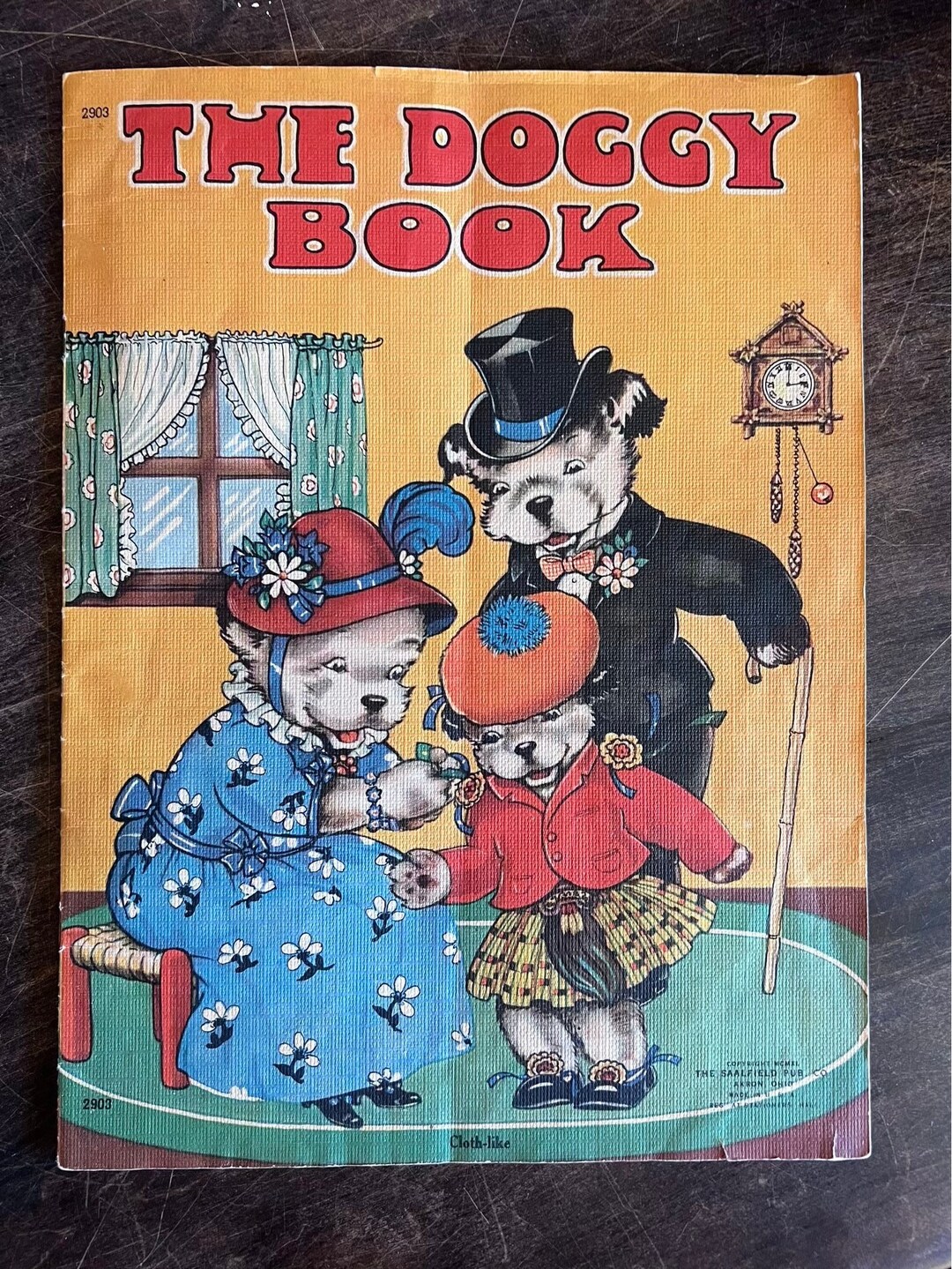Vintage THE DOGGY BOOK Cloth Book Copyright 1940 Anthropomorphic Dogs ...