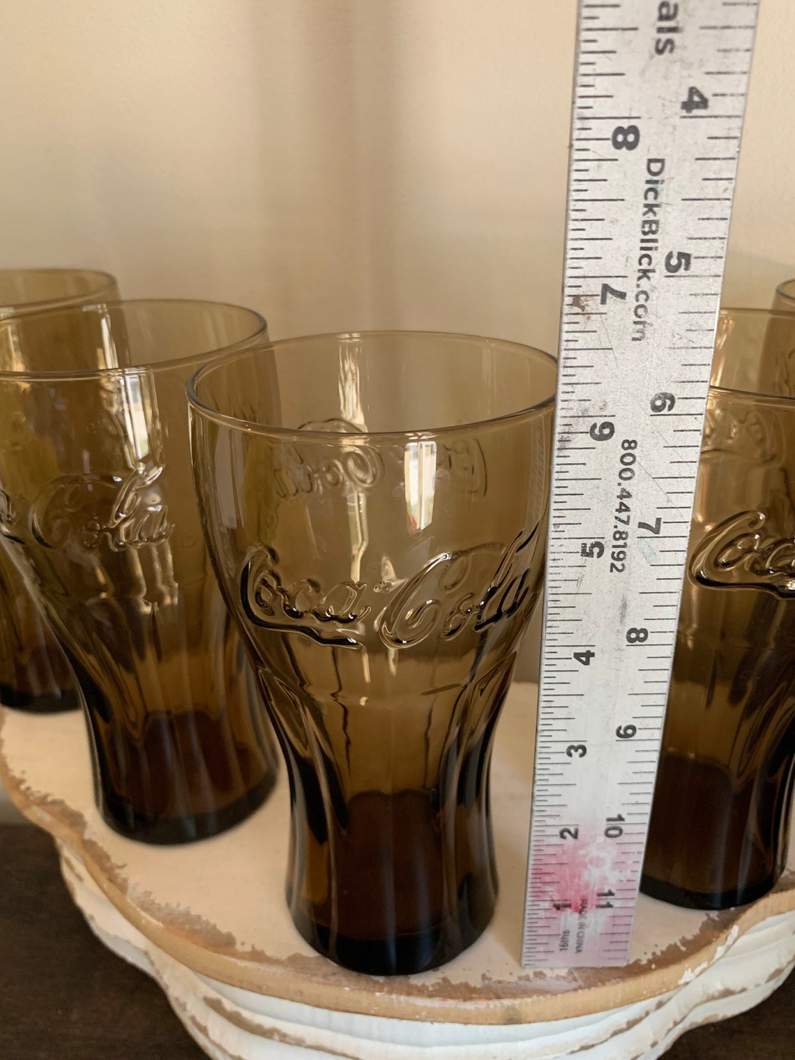 Set of 4 Coca Cola Brown Fluted Drinking Glasses Vintage | Etsy