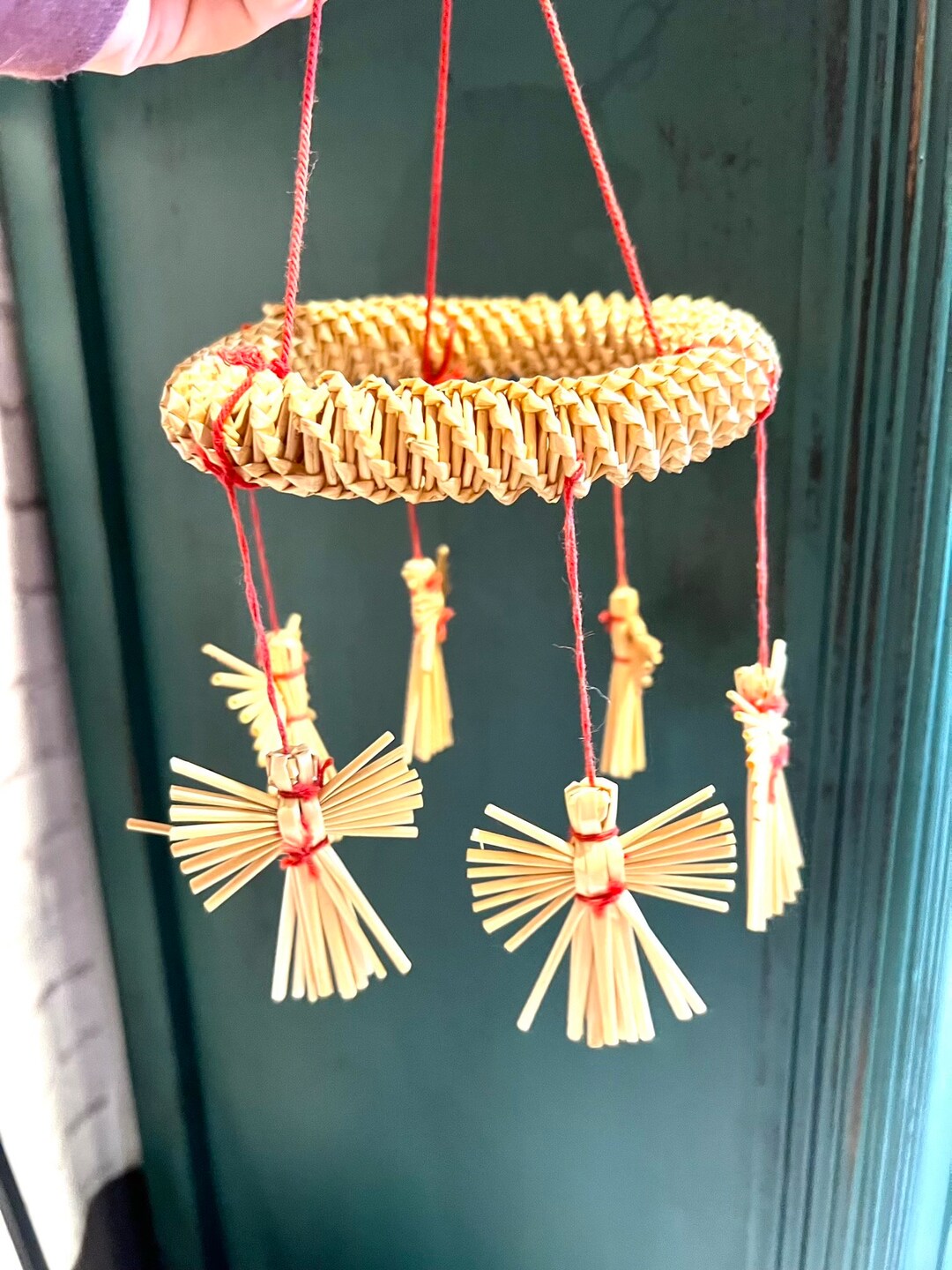 Vintage Scandinavian Straw Angel Mobile: Christmas Nursery Decor - Etsy