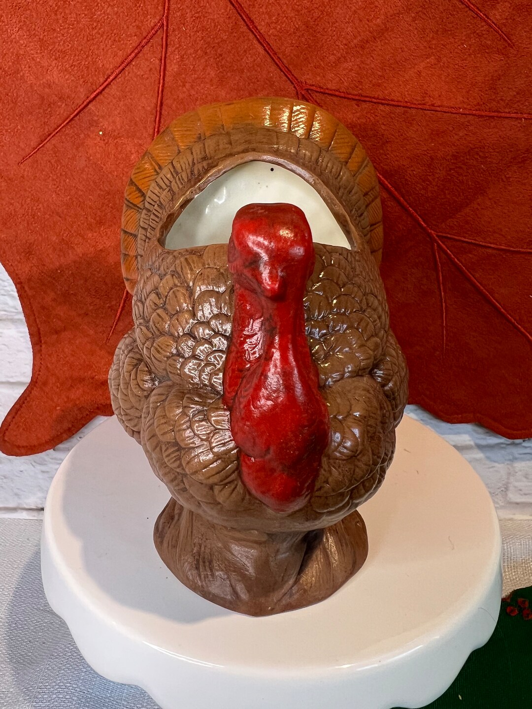 Ceramic Turkey Thanksgiving Ceramic Decor Dining Centerpiece Pot ...