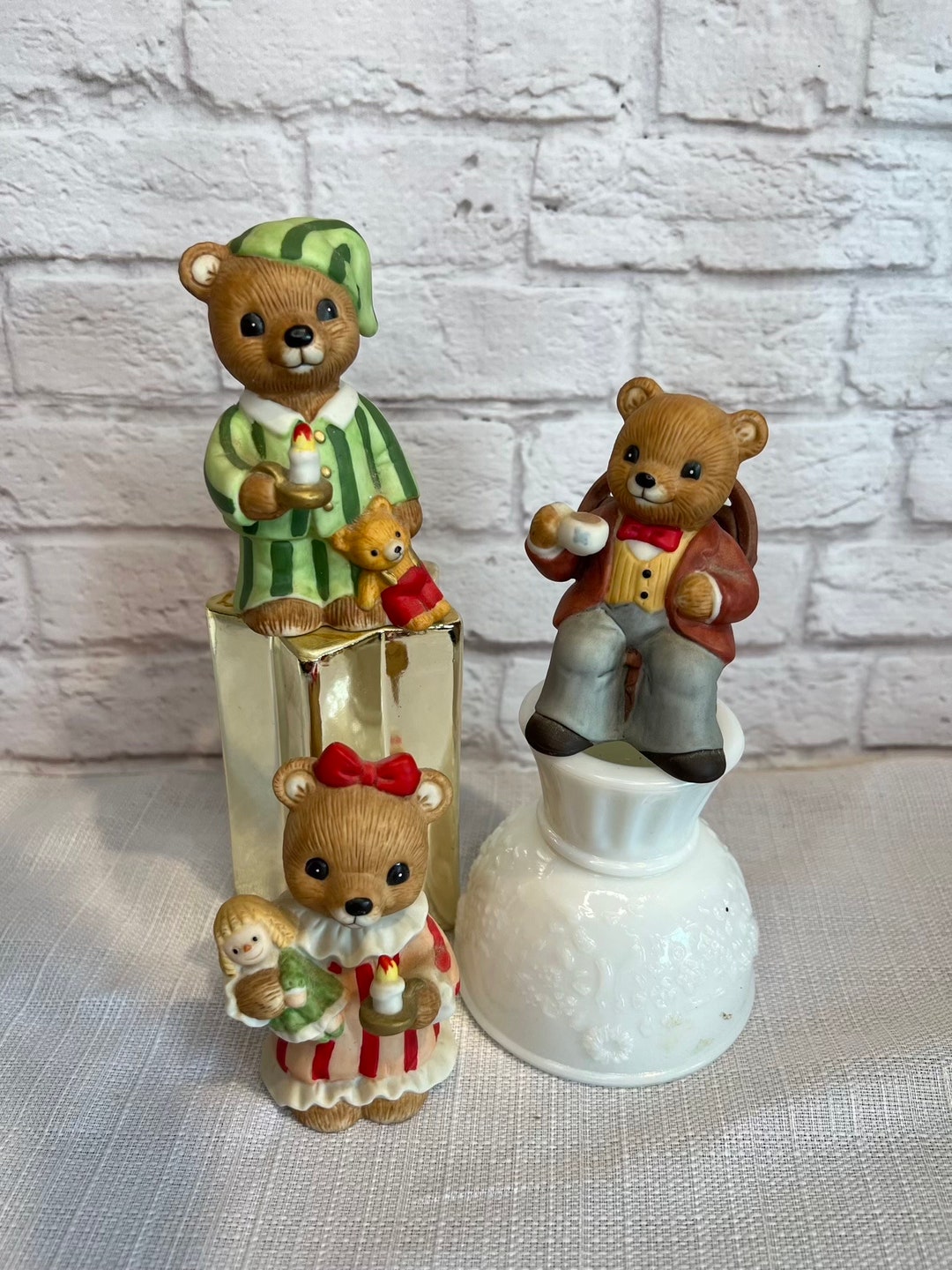 Homco Bear Figurines Anthropomorphic Bear Knick Knacks Teatime - Etsy