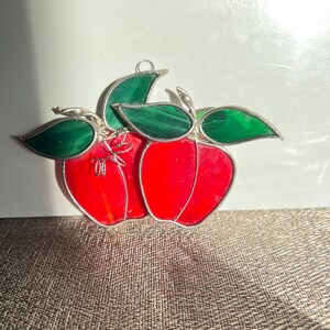 Vintage Apple Stained Glass Window Suncatcher Window Decoration Teacher ...
