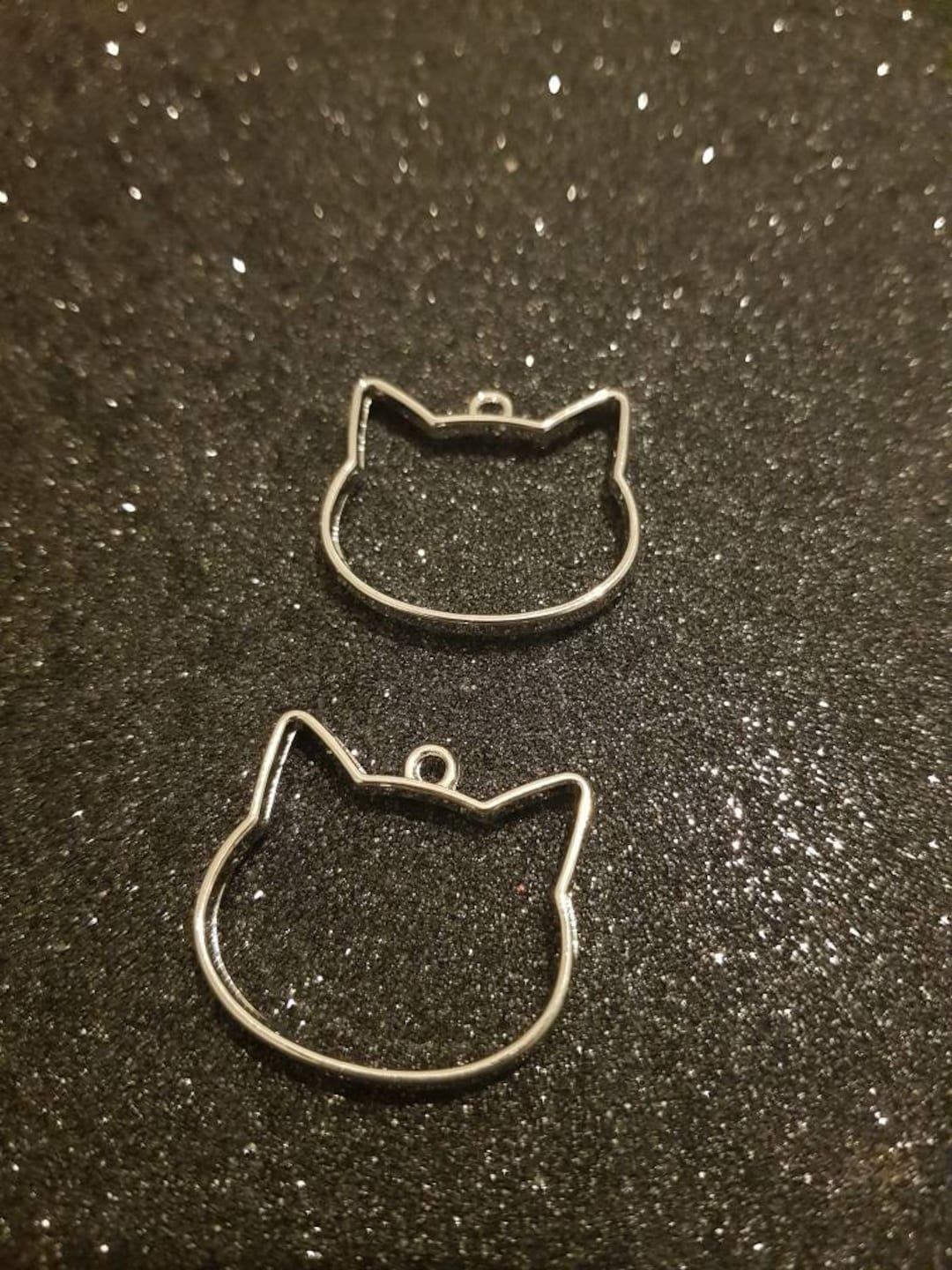 Pendant Open BEZEL Cat Face Base to Create in Resin and Uv RESIN X2 Pcs ...