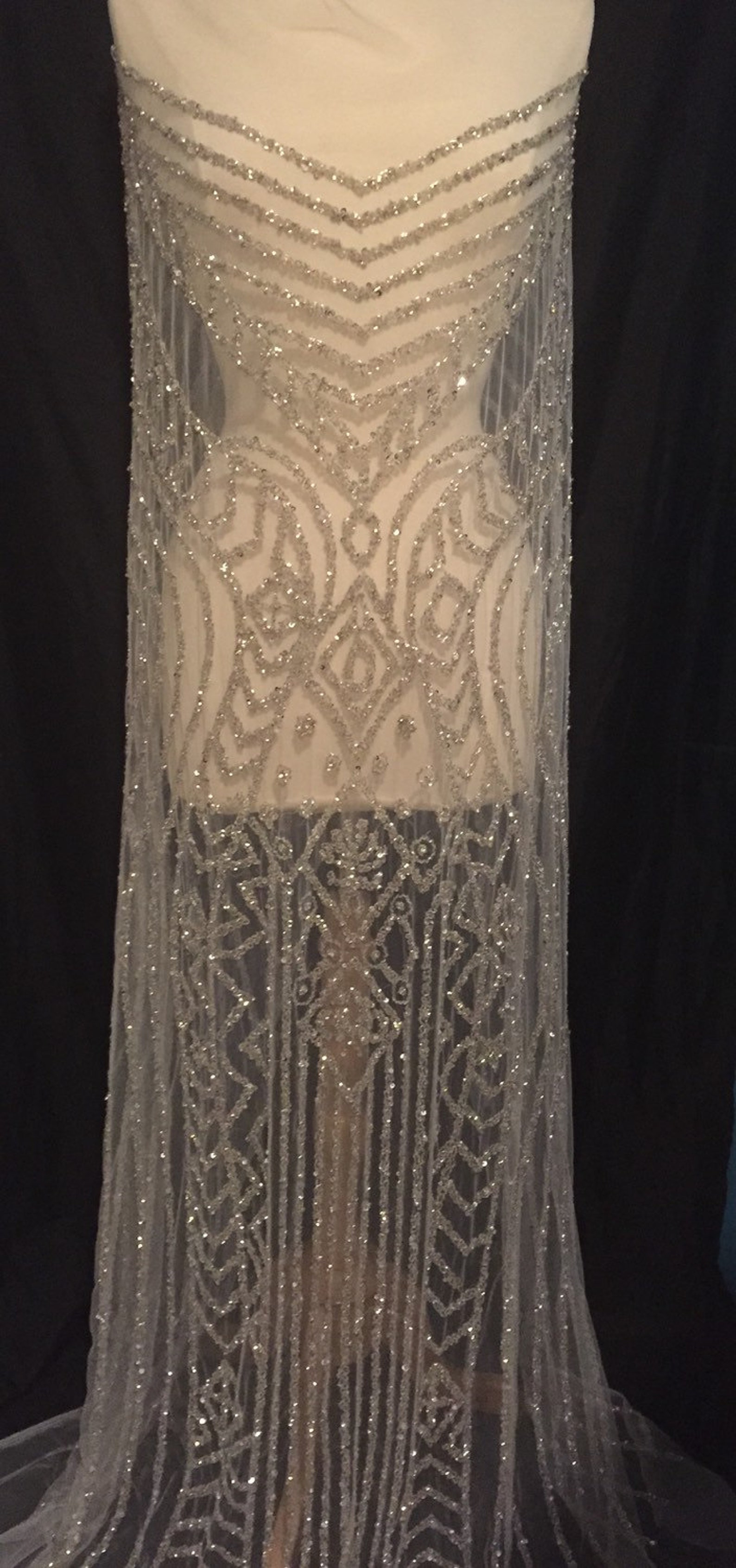 Rhinestone Beaded Fabric Dress Panel - Etsy