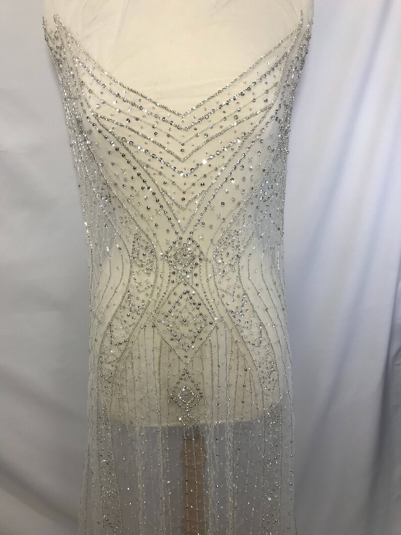 Rhinestone Beaded Fabric, Dress Panel - Etsy