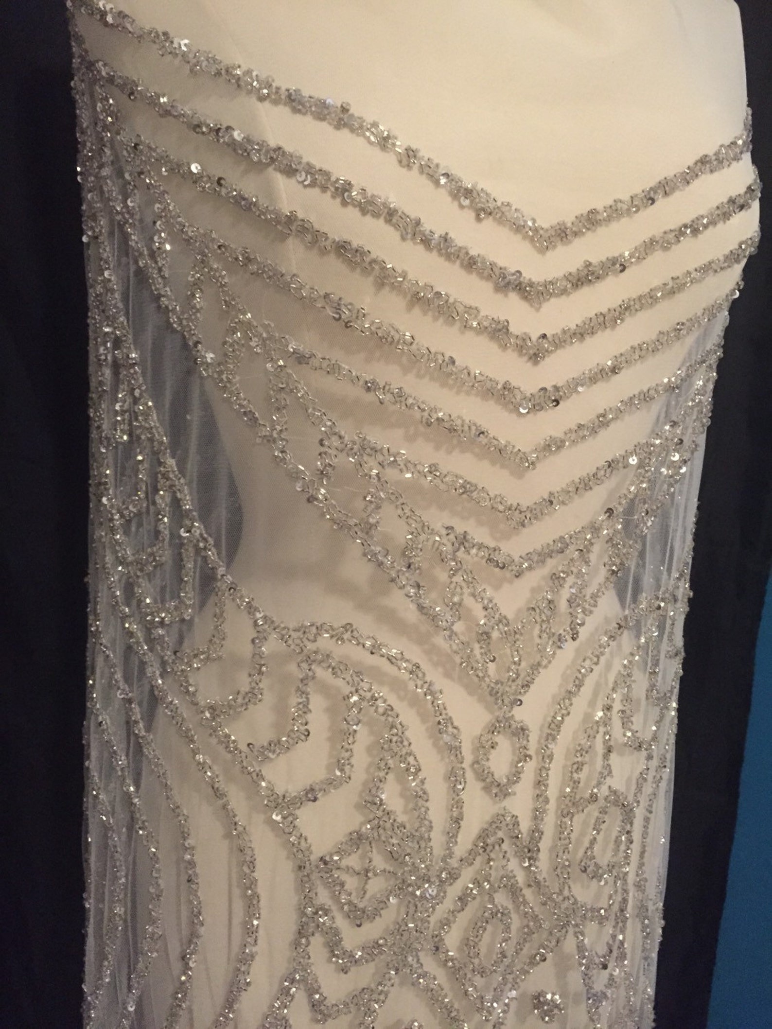 Rhinestone Beaded Fabric Dress Panel - Etsy