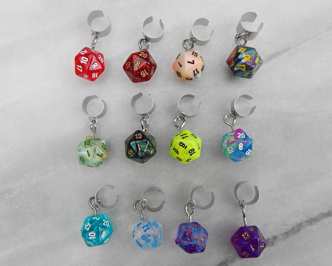 D20 Mini Dice Ear Cuff | Geek Earrings | Dnd Jewelry | Gift for Her ...