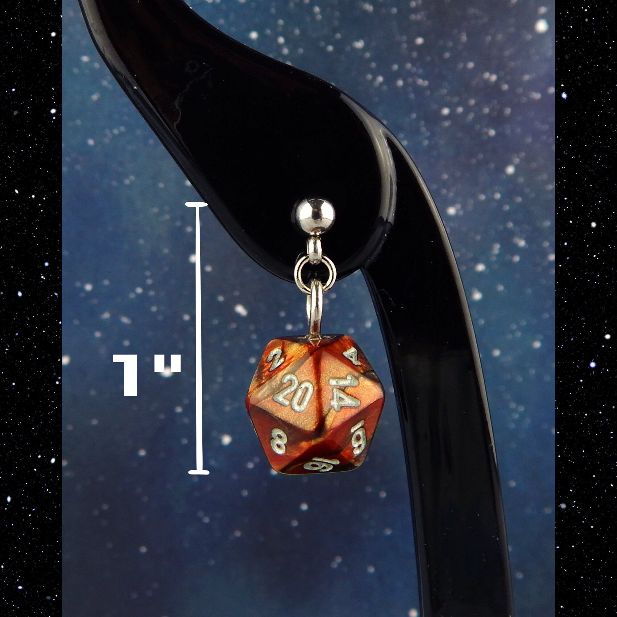 Metallic Gold Polyhedral D20 Mini Dice Ear Cuff Chain | Geek Aesthetic ...