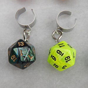 D20 Mini Dice Ear Cuff | Geek Earrings | Dnd Jewelry | Gift for Her ...