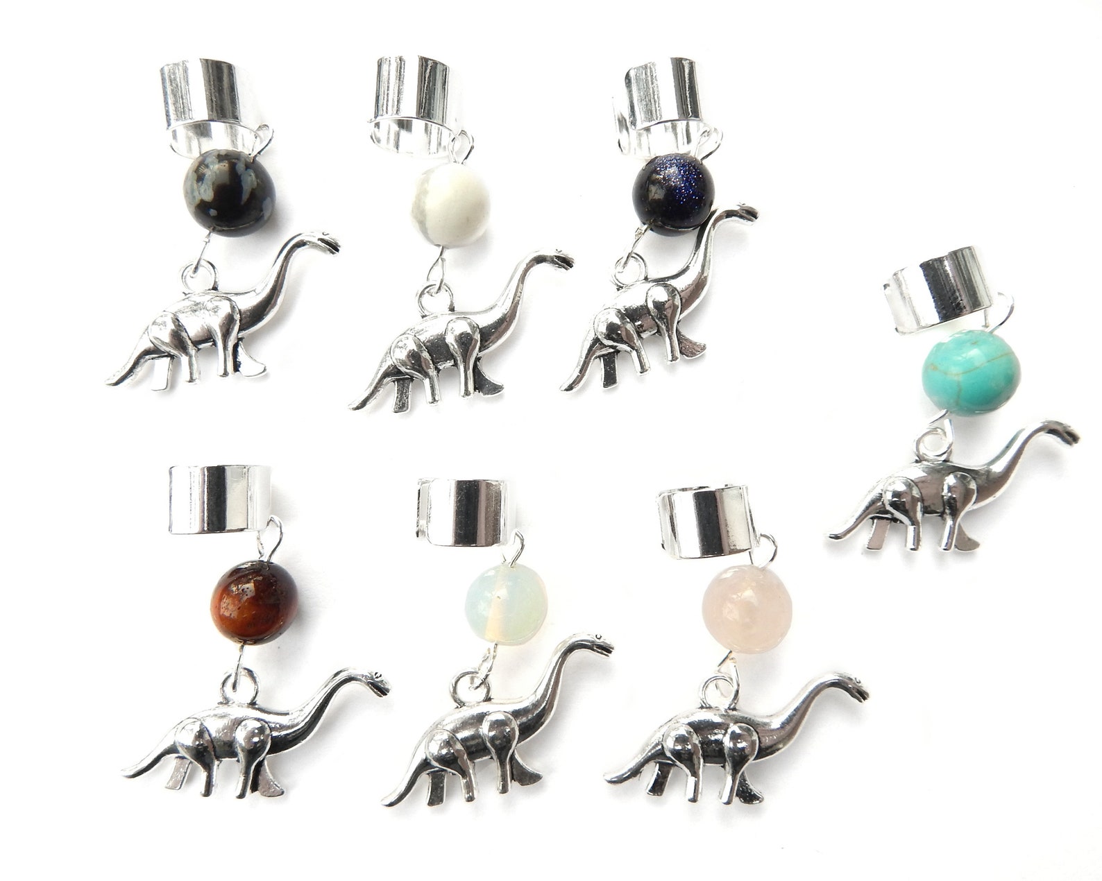 Dinosaur Ear Cuff With Stone | Personalized | Geek Earrings | No ...
