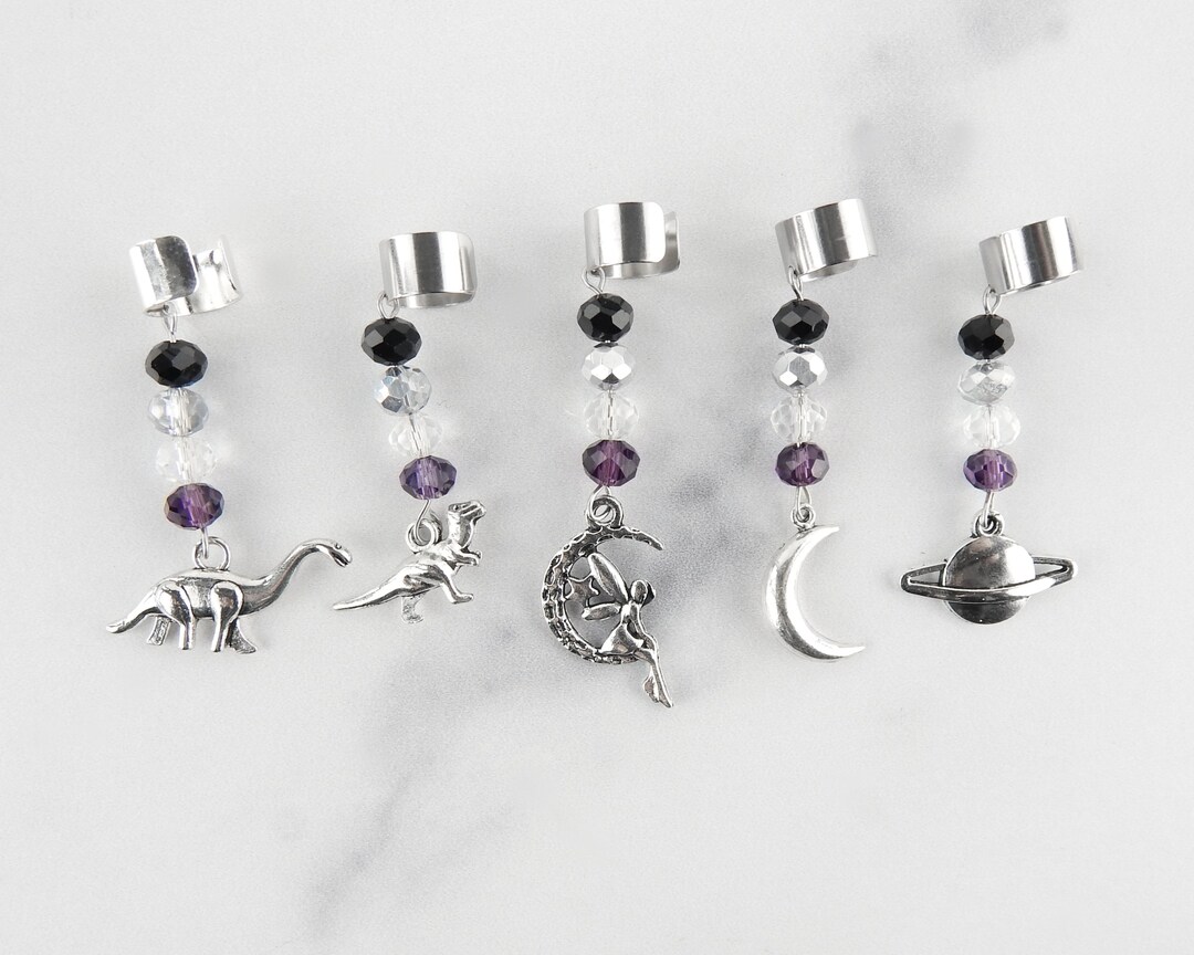 Asexual Pride Beaded Ear Cuffs, Ace LGBTQ Pride, Dinosaur Earrings ...