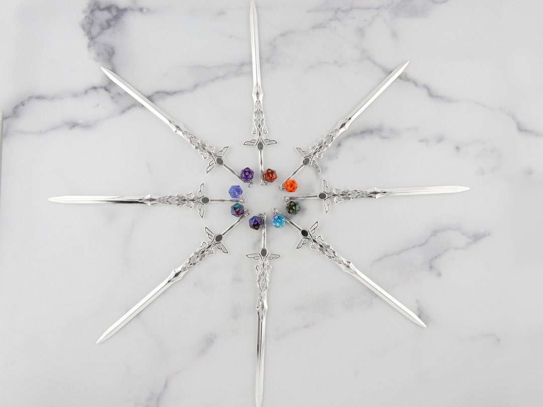 D20 Sword Hair Sticks | Hair Pin | Funky Unique Accessories | Weird ...