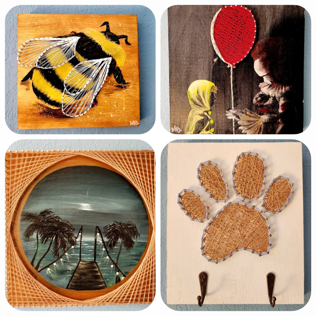 Stringart Bee Pennywise Pawprint Midnight Beach - Etsy